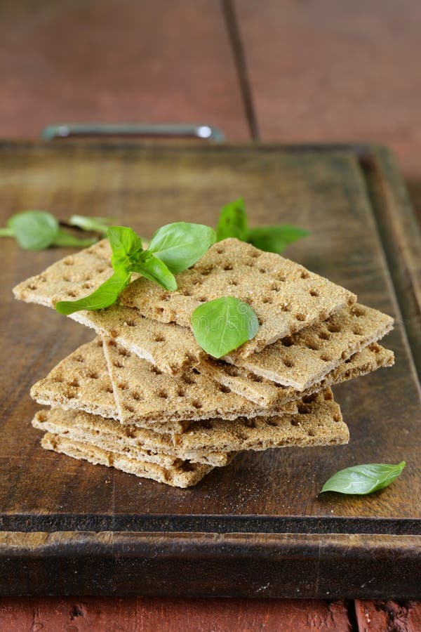 Stack of Dietary Whole Wheat Crisp Bread Stock Photo - Image of food ...