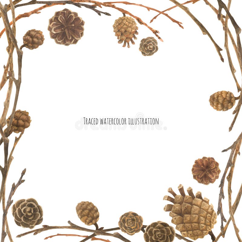 Dry Forest frame stock vector. Illustration of holly - 143313817