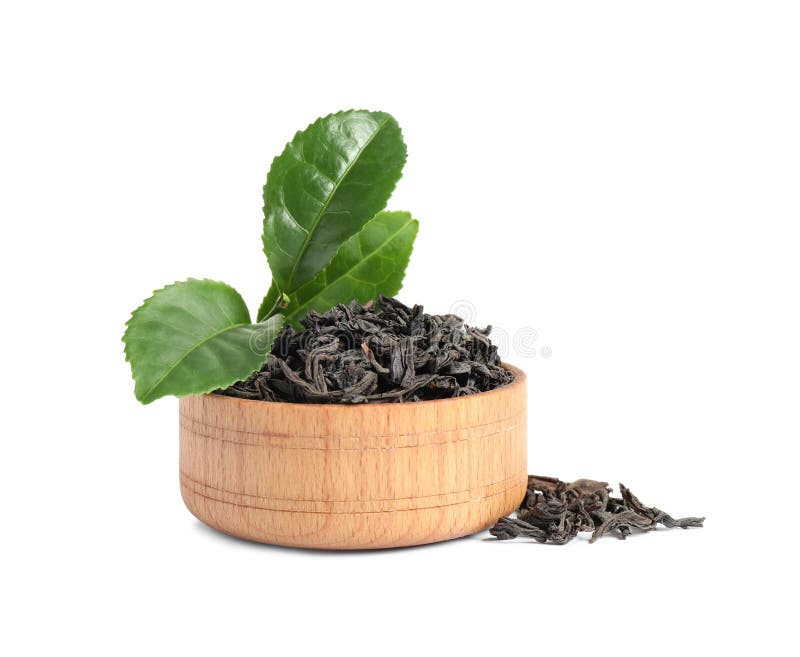 Dry and Fresh Tea Leaves Isolated Stock Photo - Image of herbal, leaf ...