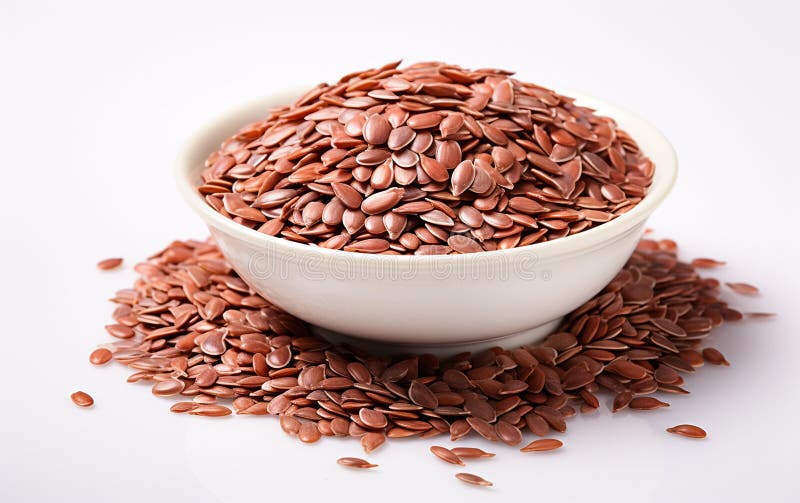 Dry Fruit and Flax Seeds on White Stock Image - Image of science ...