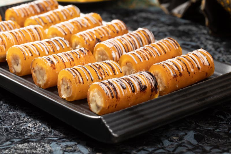 Dry Fruits Mango Roll stock image. Image of fast, mawa - 197157083