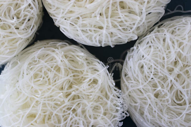 Dry Funchose on a Blue Cement Background Stock Photo - Image of starch ...