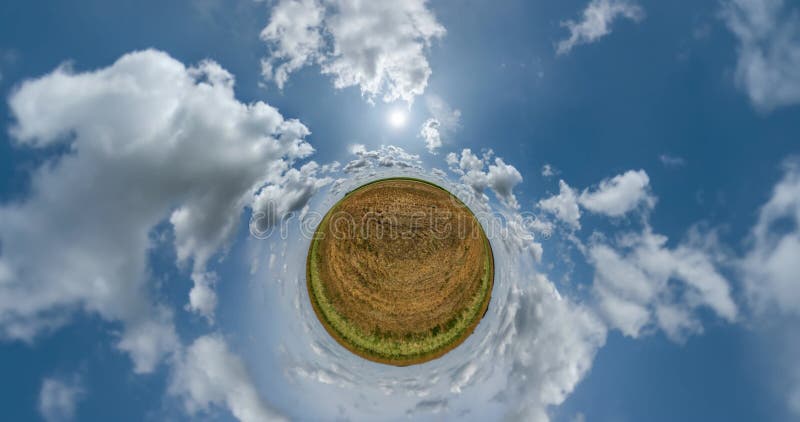 Dry Grass Little Planet Loop Transformation with Curvature of Space ...