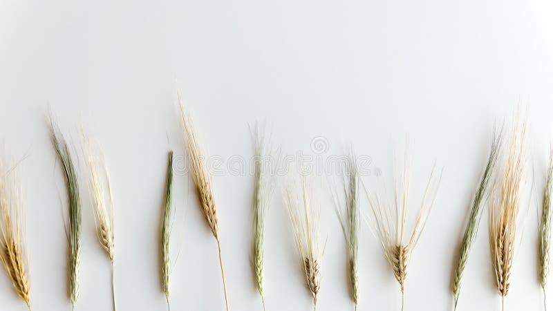 Dry Grass Rye on a White Background with a Flat Layout Stock Image ...