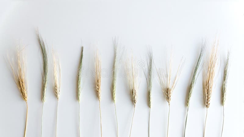 Dry Grass Rye on a White Background with a Flat Layout Stock Photo ...