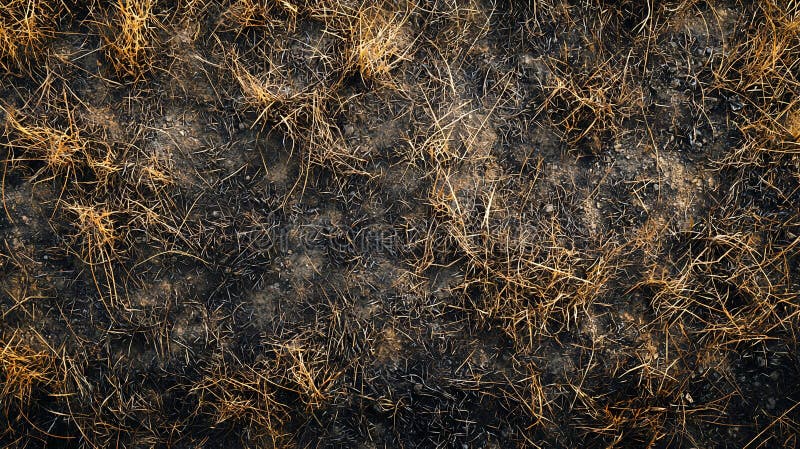 Burnt Grass Texture Dark Soil Background Dry Autumn Field Heat Earth ...