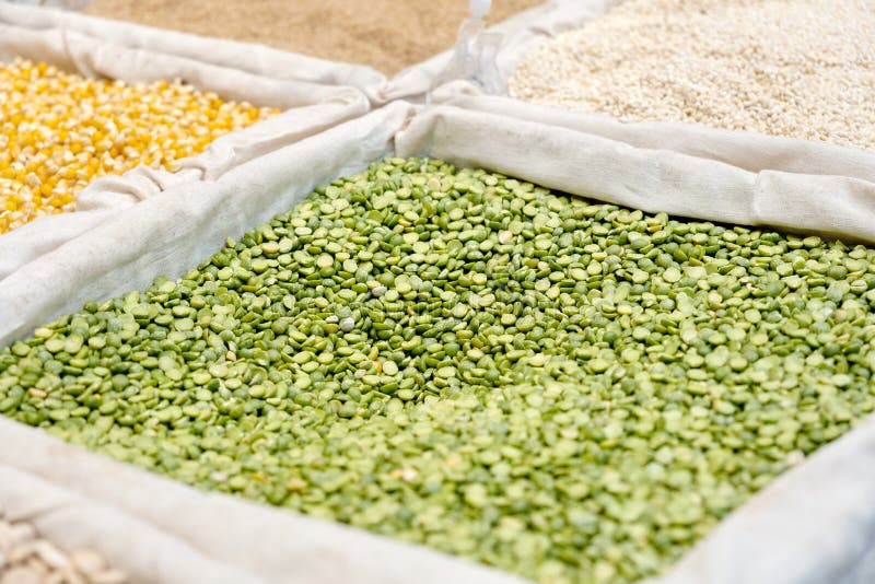 Dry Green Split Peas Sold at Supermarket Stock Photo - Image of ...