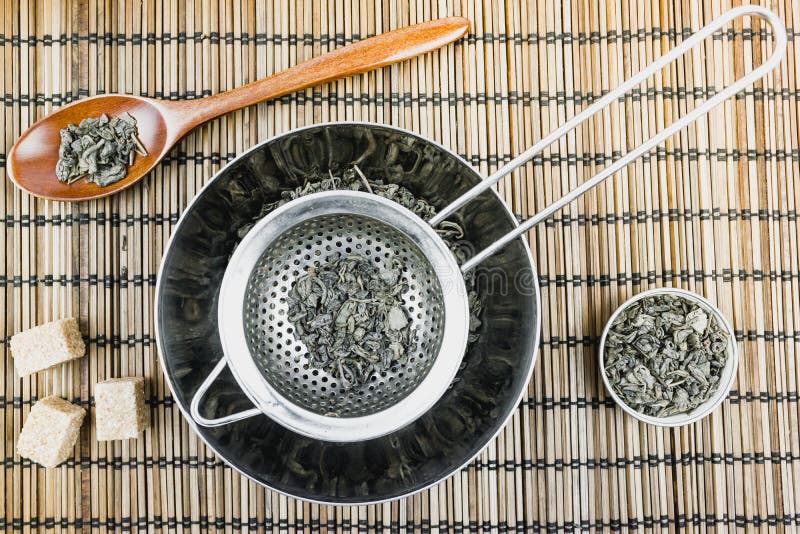 Dry Green Tea. Objects for Tea Stock Image - Image of closeup, organic ...