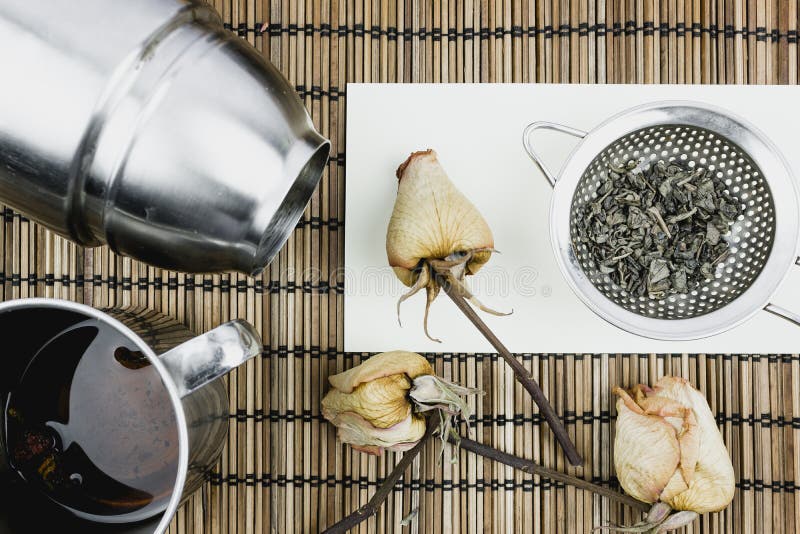 Dry Green Tea. Objects for Tea Stock Image - Image of spoon, plant ...