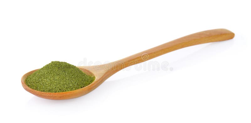 Dry Green Tea in Wood Spoon Stock Image - Image of drink, matcha: 73172921
