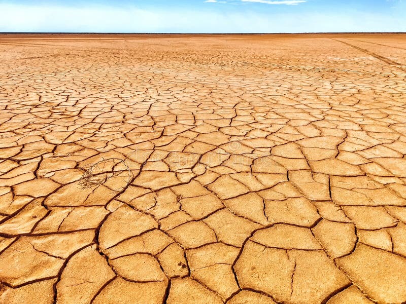 The Dry Ground is Marked by Deep Cracks, Illustrating the Harshness of ...
