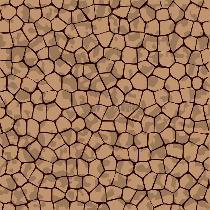 Dry Ground Parched Soil, Cracked Earth Texture. Vector Pattern with ...