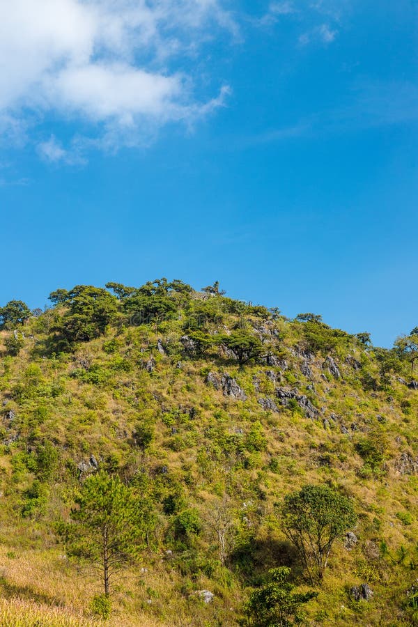 Dry hill with clear sky stock image. Image of limestone - 97160625
