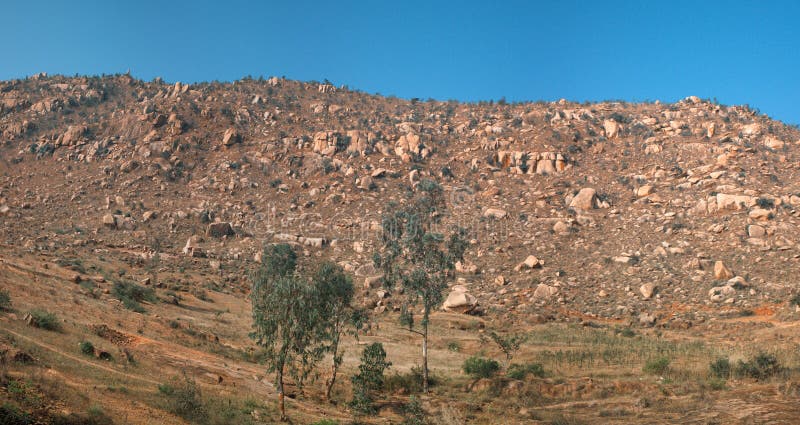 Dry Hills and Fields in the Area of the Deccan Plateau Stock Image ...