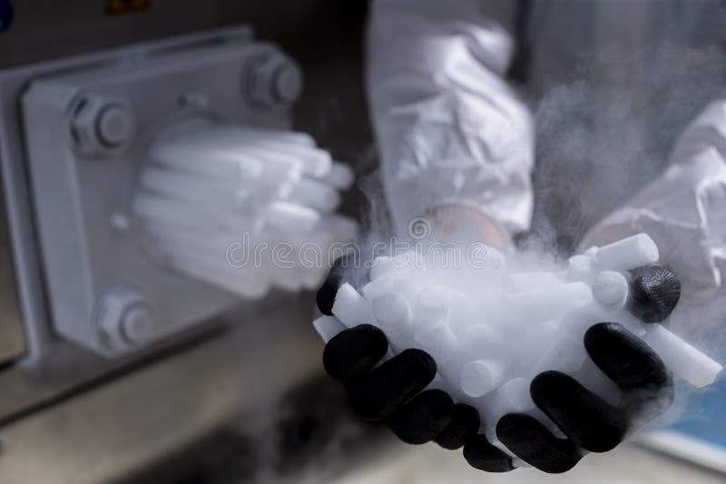 Dry Ice (CO2) in Production Stock Photo - Image of carbon, liquid ...