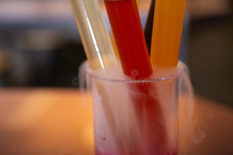 Dry Ice Mixed with Different Liquid Stock Image - Image of fancy, posh ...