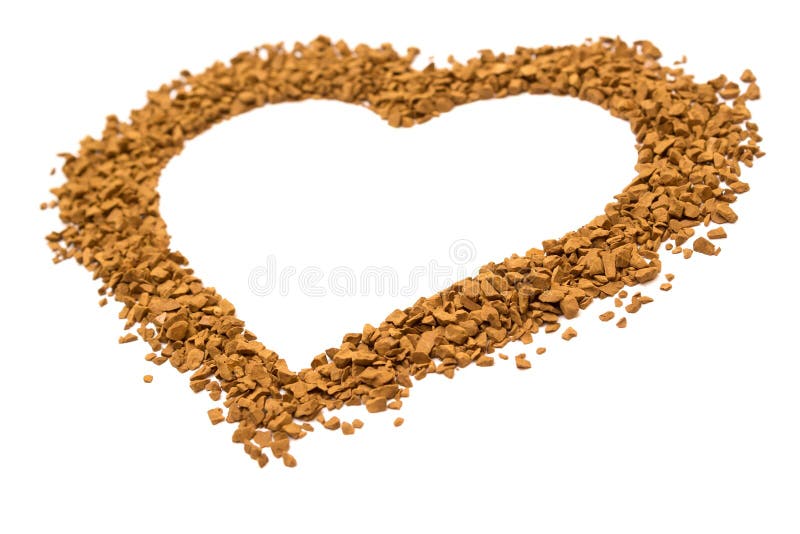 Dry Instant Coffee Granules in the Shape of a Heart - Brown Texture ...