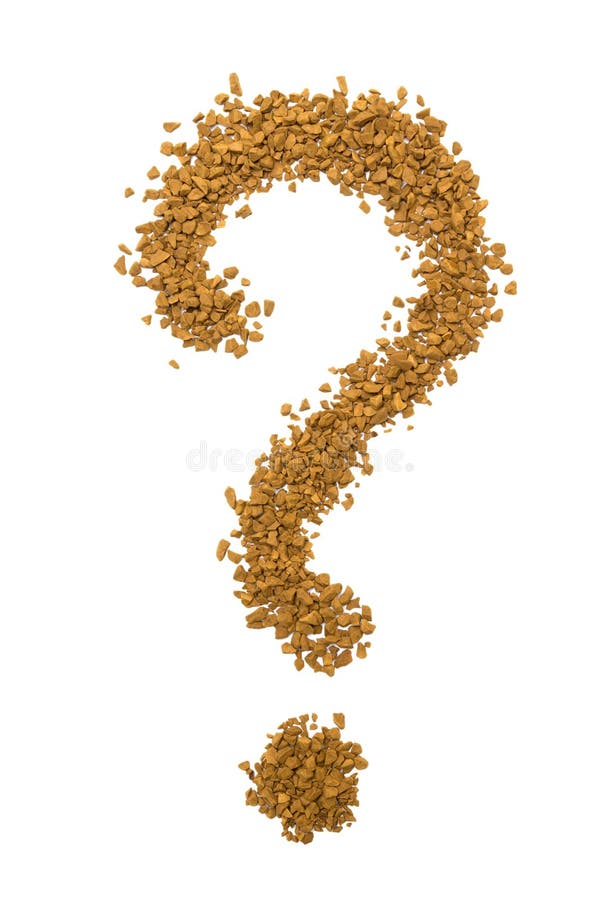Dry Instant Coffee Granules in the Shape of a Question Mark - Brown ...