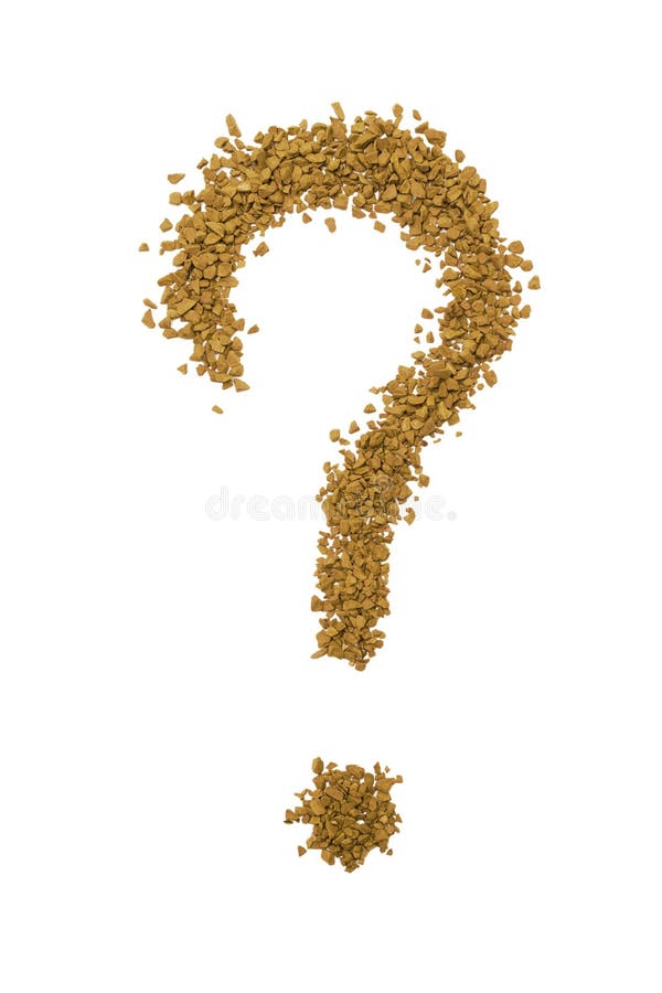 Dry Instant Coffee Granules in the Shape of a Question Mark - Brown ...