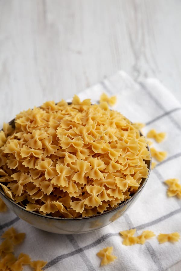 Dry Italian Mini Farfalle Pasta Ready To Cook. Space for Text Stock ...