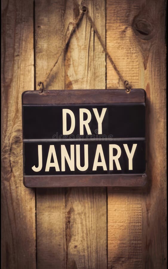 Dry January Hanging Sign Concept Stock Illustration - Illustration of ...