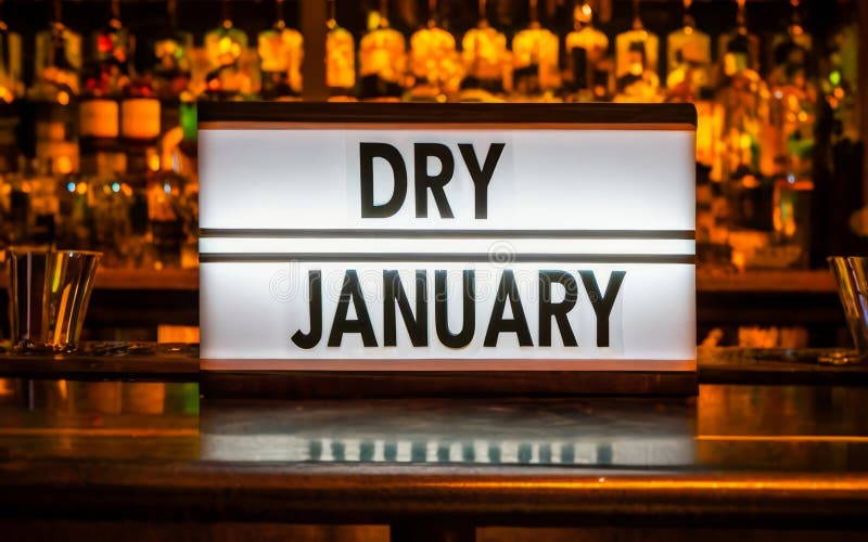 Dry January Light Box Information Sign Stock Illustration ...