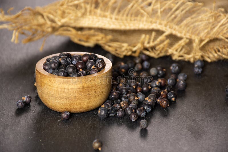 Dry Juniper Berries on Grey Stone Stock Photo - Image of closeup ...