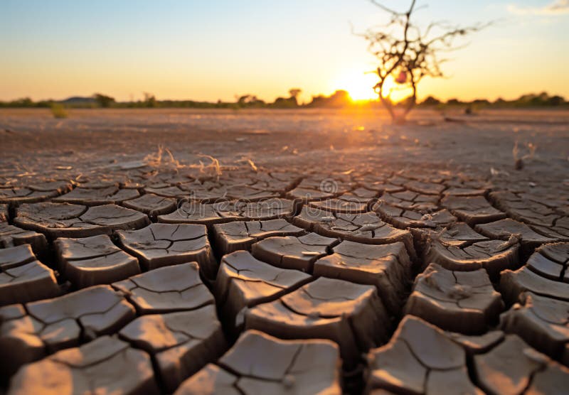 Dry Land, with Arid and Cracked Soil because of Drought, Due To Climate ...