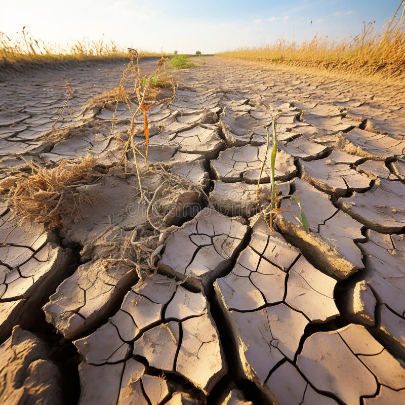 Dry Land, with Arid and Cracked Soil because of Drought, Due To Climate ...