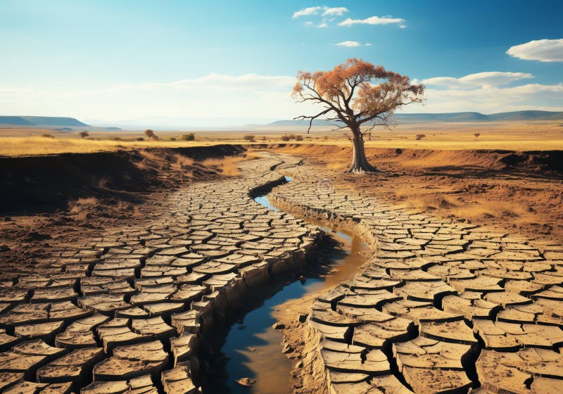 Dry Land, with Arid and Cracked Soil because of Drought, Due To Climate ...