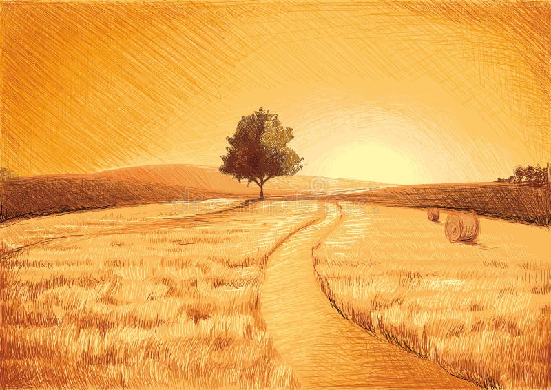 Dry Landscape stock illustration. Illustration of digital - 42744946