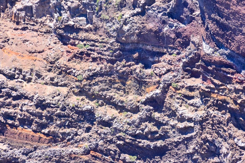 Basaltic Rock Structure among Red Volcanic Soil Stock Photo - Image of ...