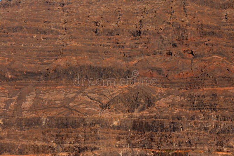 Basaltic Rock Structure among Red Volcanic Soil Stock Photo - Image of ...