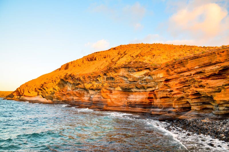 Dry Lava Coast Beach stock image. Image of lanzarote - 166814103