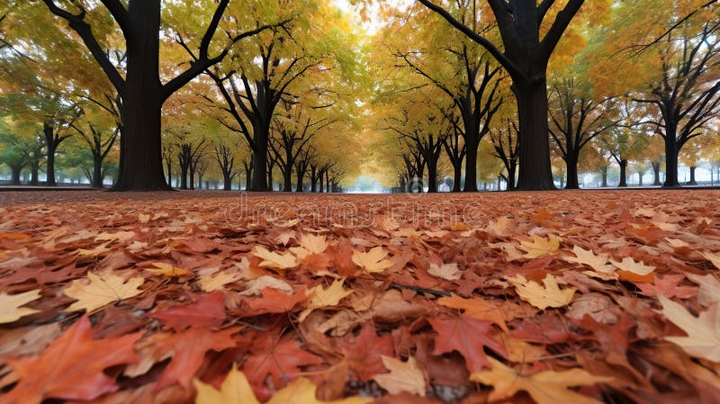 Dry Leaves Fallen in the Park. AI Generated Stock Illustration ...