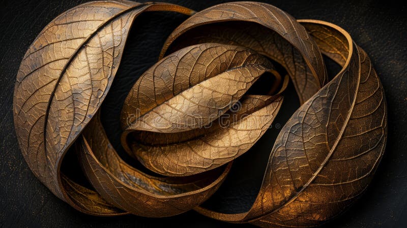 Dry Leaves Intertwined in a Circular Pattern, Creating a Abstract and ...