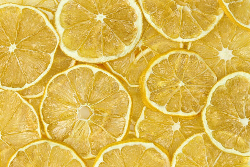 Dry Lemon Slices Dehydrated Fruit Full Background Texture Stock Photo ...