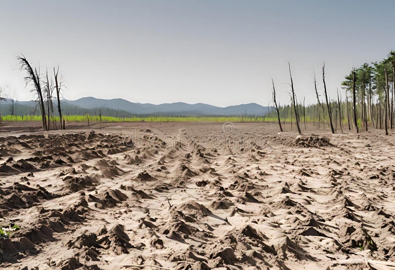 Dry Lifeless Forest with No Vegetation.AI Generated Stock Illustration ...
