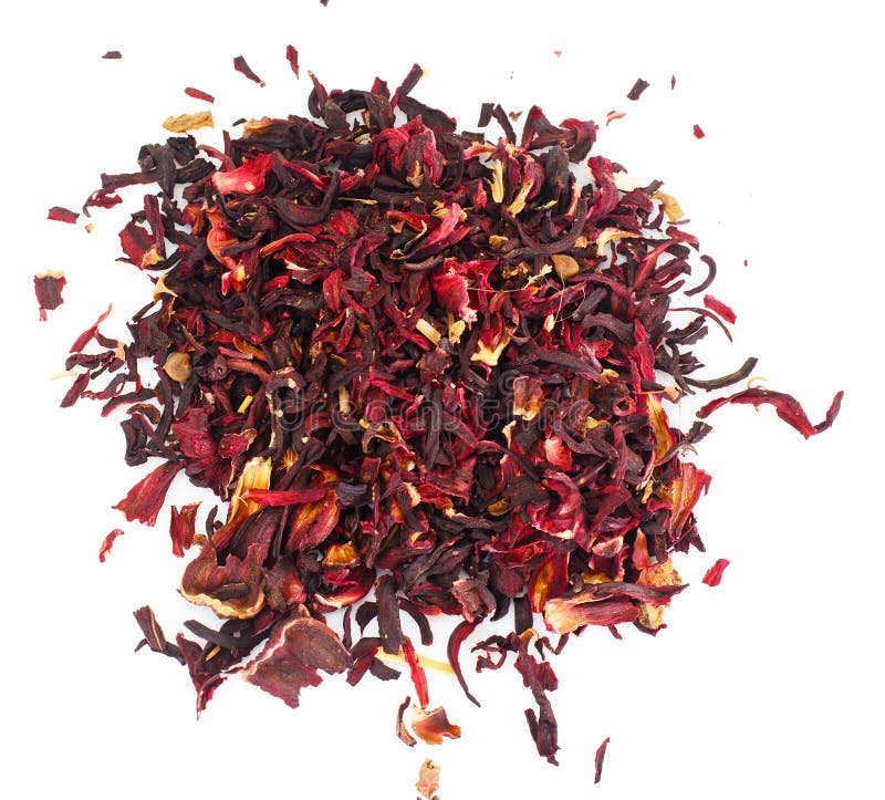 Dry Loose Tea Hibiscus Isolated on White Background Stock Image - Image ...