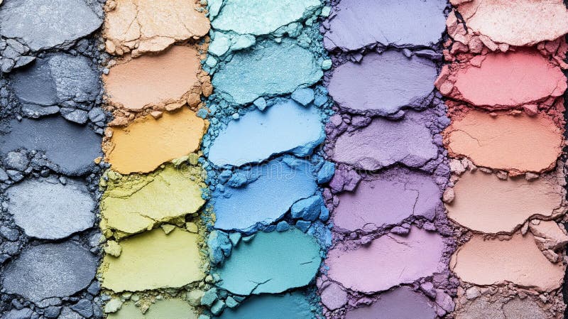 Dry Make Up Textures Makes Beautiful Gradient. Close Up of Crushed ...