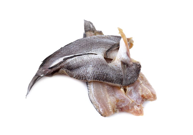 Dry Marinated Baby Mud-fish One Sun on White Stock Image - Image of ...