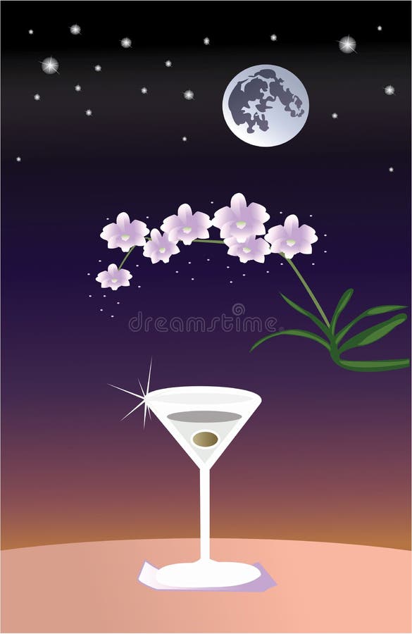 Dry Martini stock vector. Illustration of drink, night - 10270110