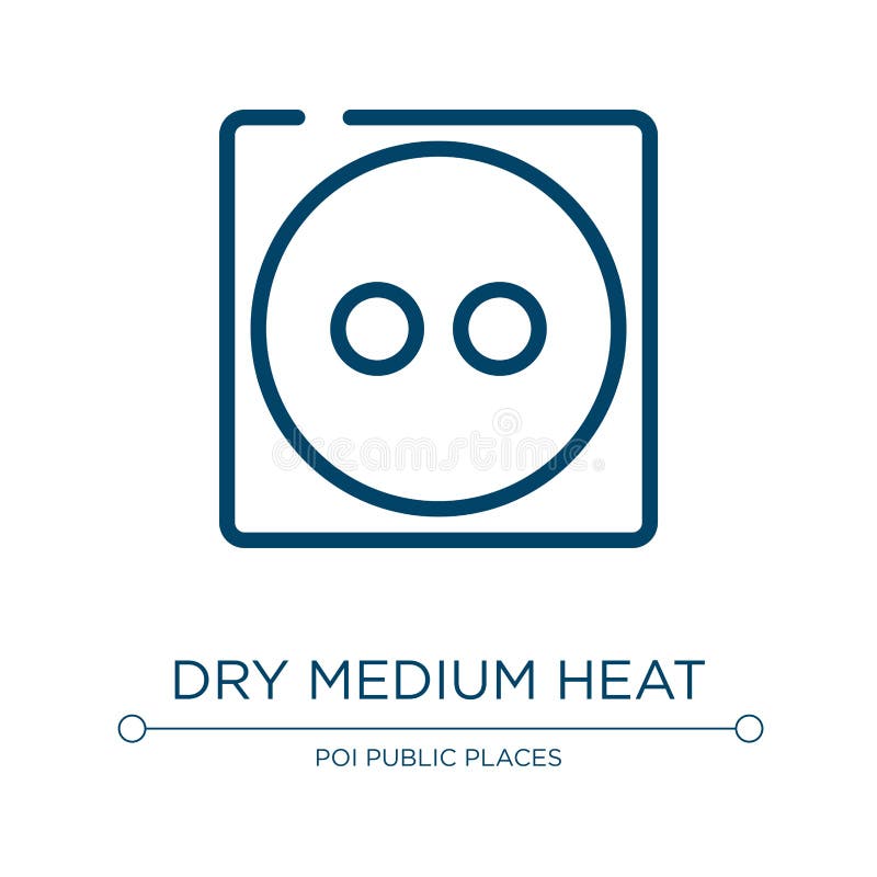 Tumble Dry Medium Temperature Icon, Outline Style Stock Vector ...