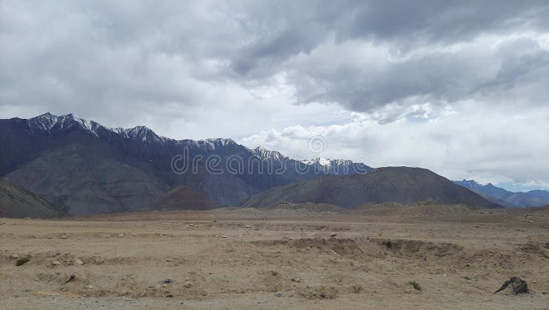 Dry Mountain Full of with Snow Stock Image - Image of hill, badlands ...