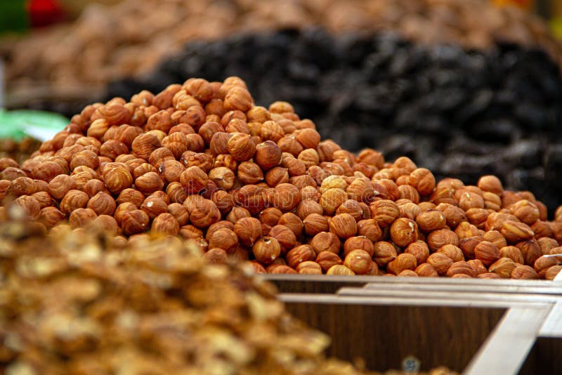 Dry Nuts and Other Fruit Snacks in the Market Stock Image - Image of ...