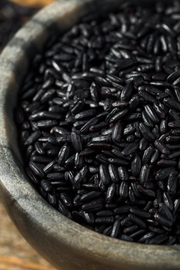Dry Organic Asian Black Rice Stock Image - Image of nutrition, wild ...