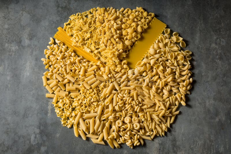 Dry Organic Assorted Italian Pasta Stock Photo - Image of uncooked ...