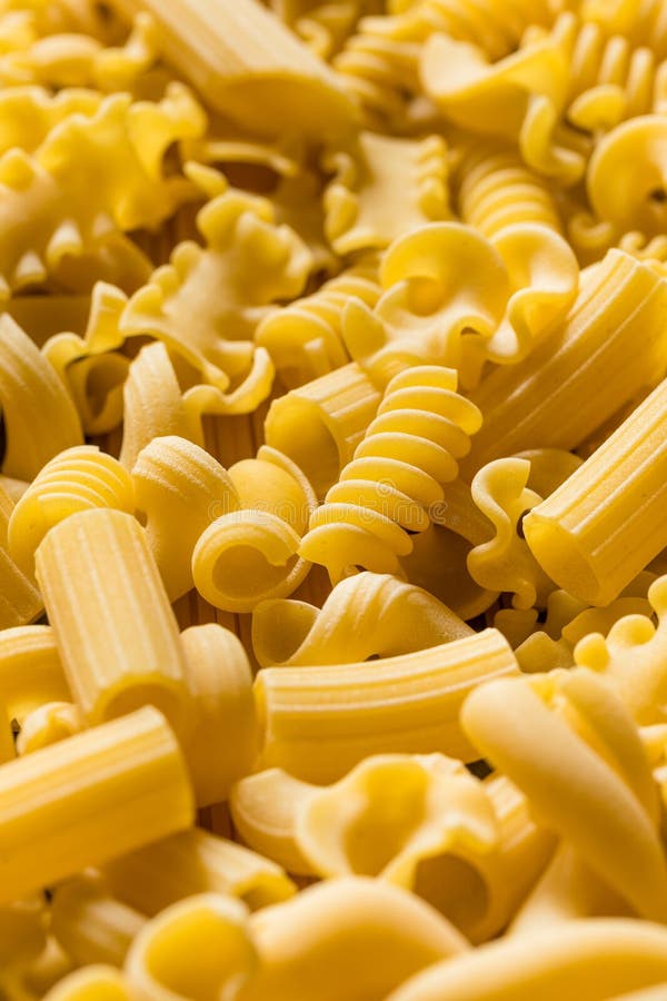 Dry Organic Assorted Italian Pasta Stock Photo - Image of wheat ...