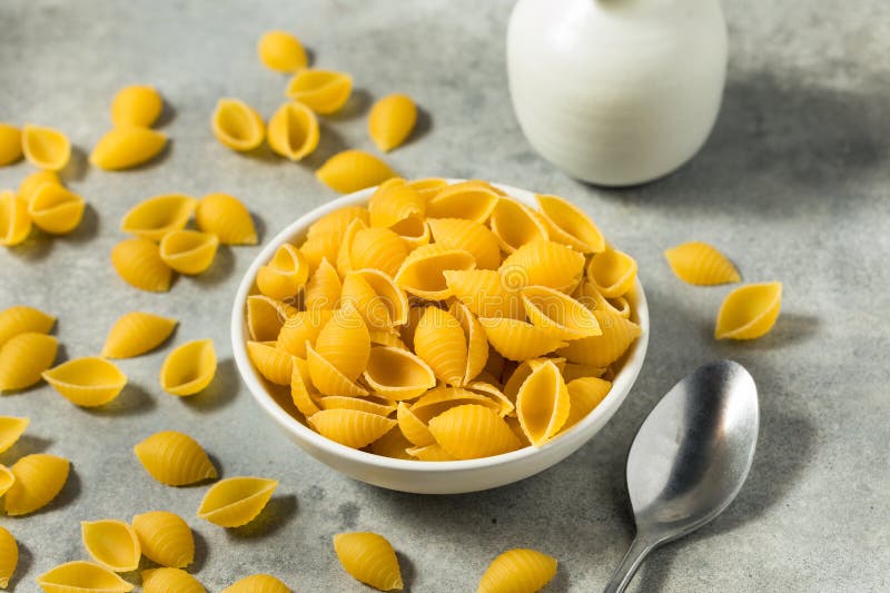 Dry Organic Conchiglie Pasta Shells Stock Photo - Image of rigate ...