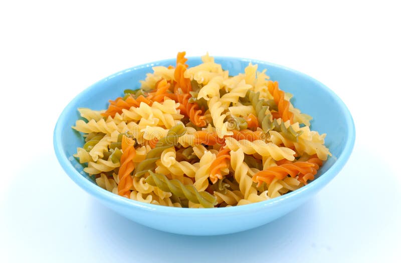 Dry Pasta Spirals on a White Background Stock Photo - Image of italian ...